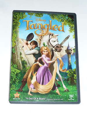 Tangled DVD 2010 Disney cartoon movie fairy tale Rapunzel Mandy Moore ...