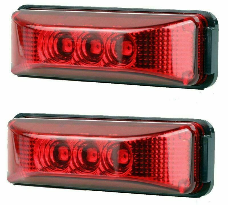 2x 3.9" Red LED Side Marker Lights 12V Clearance Light For Truck ...