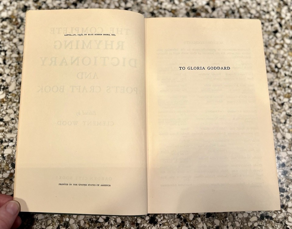 The Complete Rhyming Dictionary and Poet's Craft Book 1936 Vintage | eBay