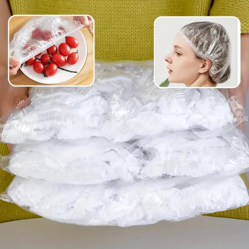 100Pcs Transparent Plastic Wrap for Fruits, Bowls, Cups - Ideal for ...