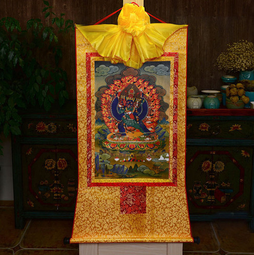 Tibet Tibetan Buddha Print Silk Gild Thangka Thanka Buddhism Yamantaka ...