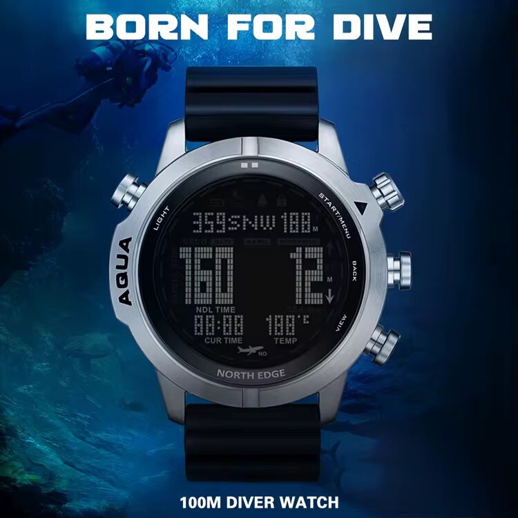 Digital Diving & Out Door NORTH EDGE Wrist Watch Computer Scuba Diving ...