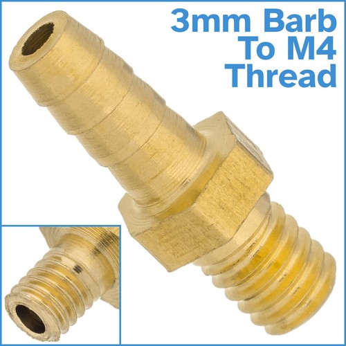 Brass 3mm Barb Hose To M4 Metric Male Threaded Pipe Fitting Tail ...