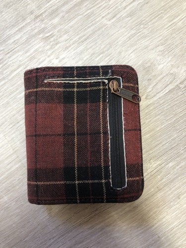 Pendleton Brodie Red Black Plaid Snap Wallet Wool Lea… - Gem