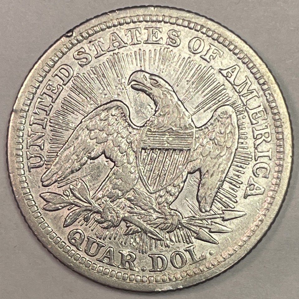 1853 Arrows and Rays Seated Liberty Quarter Extremely Fine XF Coin ...