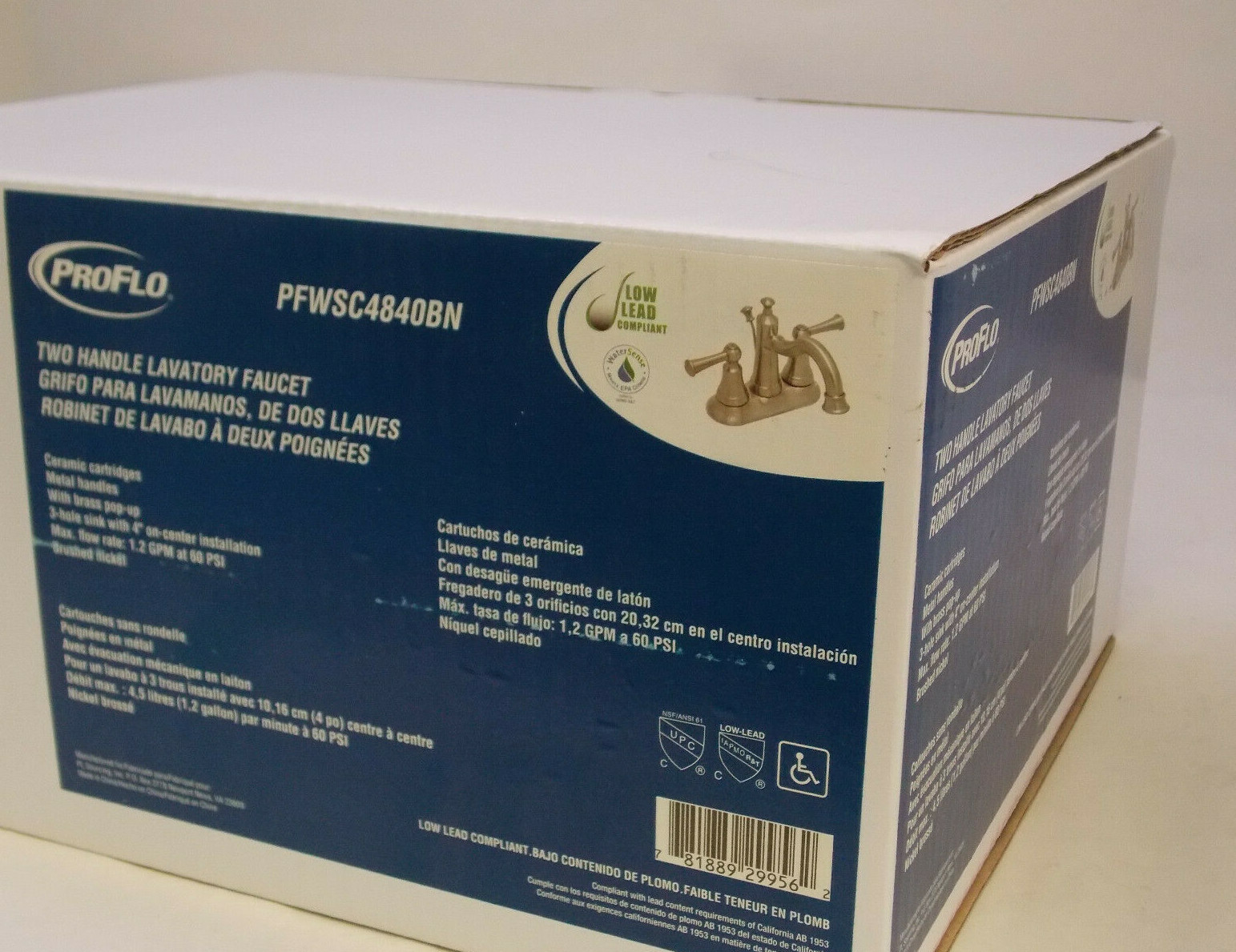 PROFLO PFWSC4840BN 1.2GPM Centerset Bathroom Faucet W/ Pop-Up Drain Brushed Nick | eBay