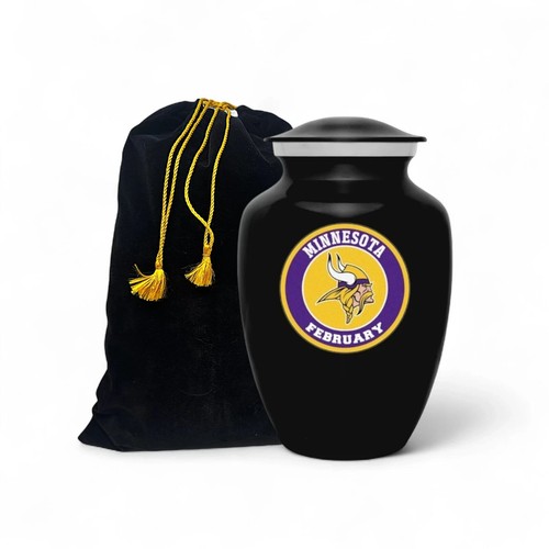 Logo Black Urn Minnesota Vikings Football Theme Style For Adult with ...