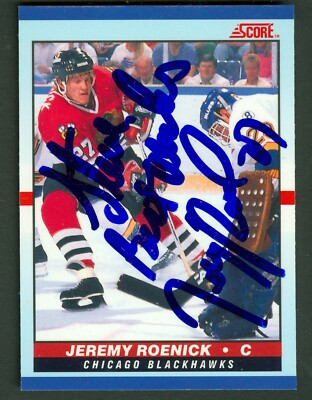 Jeremy Roenick Autographed 1990 Score Superstars Blackhawks ...