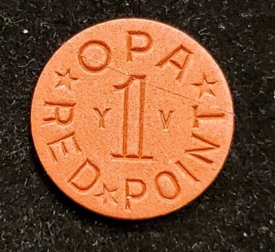 WWII OPA "YV" RED POINT RATION TOKEN COIN RARE COIN ☆ t5169 | eBay