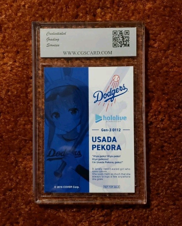 *USADA PEKORA* 2024 Dodgers X Hololive HOLOLIVE NIGHT *CGS 10* Gem Mint ...