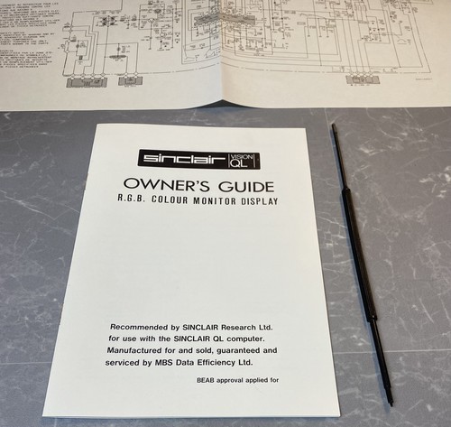 Sinclair QL Vision original Owners manual, trimmer tool and schematics ...