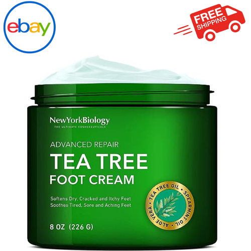 New York Biology Tea Tree Oil Foot Cream for Dry Feet Athletes Foot ...