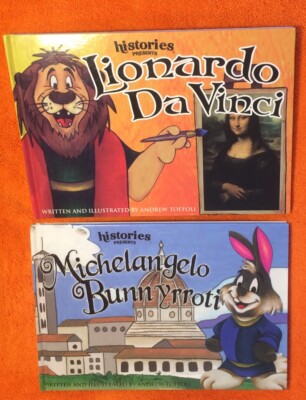 AUTOGRAPHED! ANDREW TOFFOLI 2 Childrens Books Michelangelo & Lionardo ...