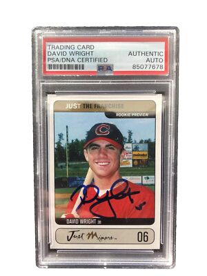 David Wright 2002 Just Minors Autographed Rookie Card NY Mets PSA ...