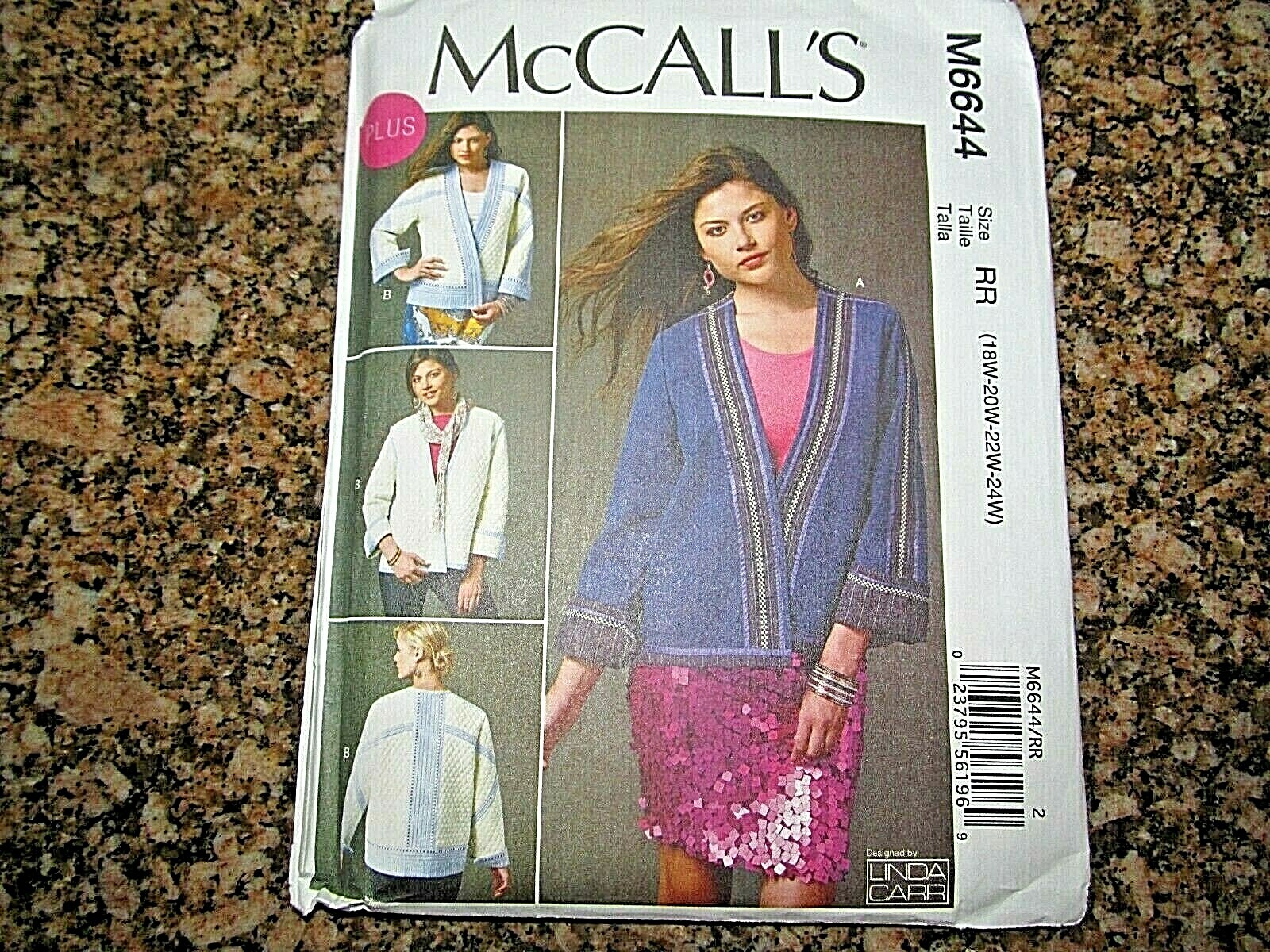 McCall's Sewing Pattern M6644 Women's Reversible Jackets 18-24 Quilting ...
