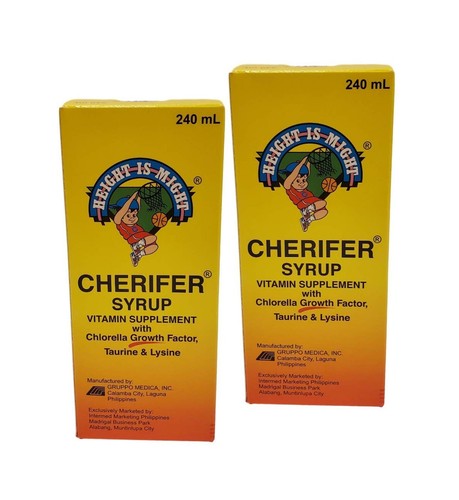 Cherifer 2 Syrup Chlorella Growth Factor Taurine & Lysine 240ml Each ...