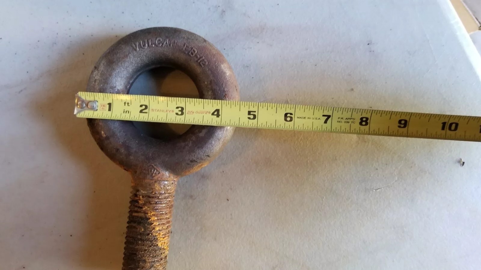 Vulcan EB-12 Lifting Eye Bolt 15,000 Lb Lift Cap Steel 1 1/4"- 7 Thread ...