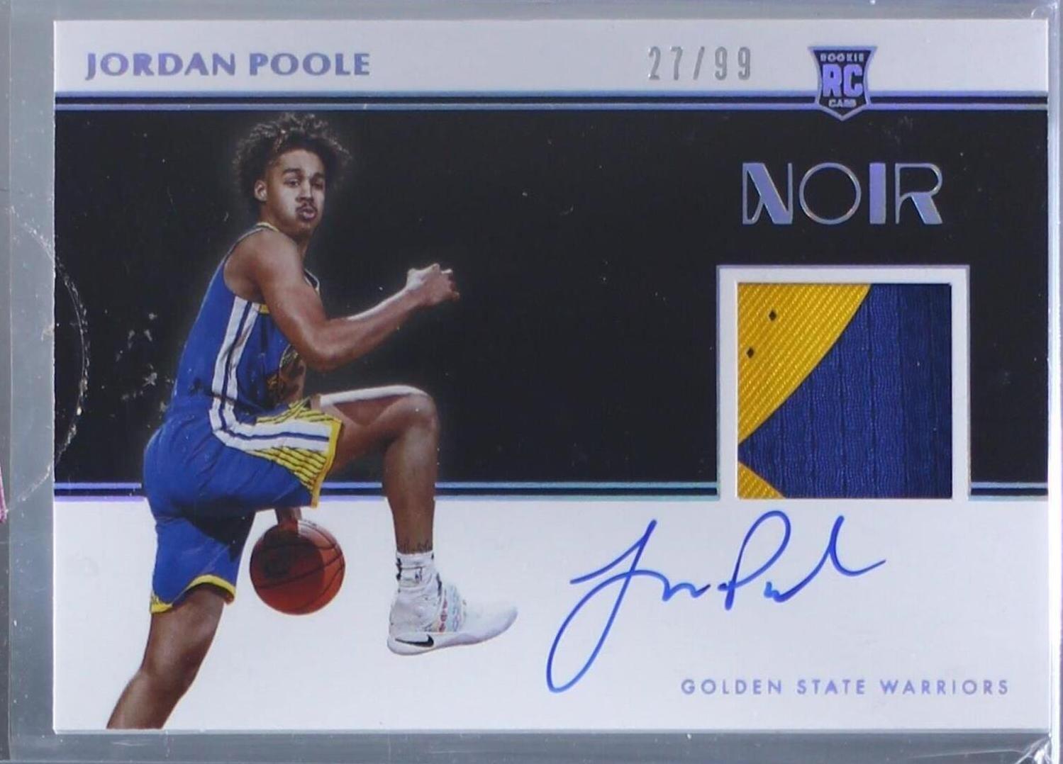 2019-20 Panini Noir - Rookie Patch Autographs Color Jordan Poole #367 / ...