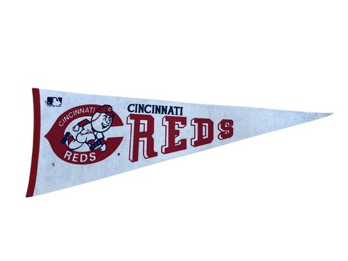 vintage 70’s Cincinnati Reds MLB Official Pennant Banner 30” Red On ...