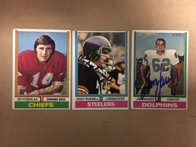 Andy Russell Steelers Signed 1974 Topps Football Card with COA | eBay