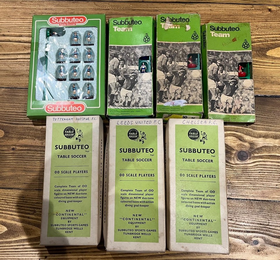 Vintage 70's - 80's Subbuteo 6x Team Bundle With Vintage Box & Cloth ...