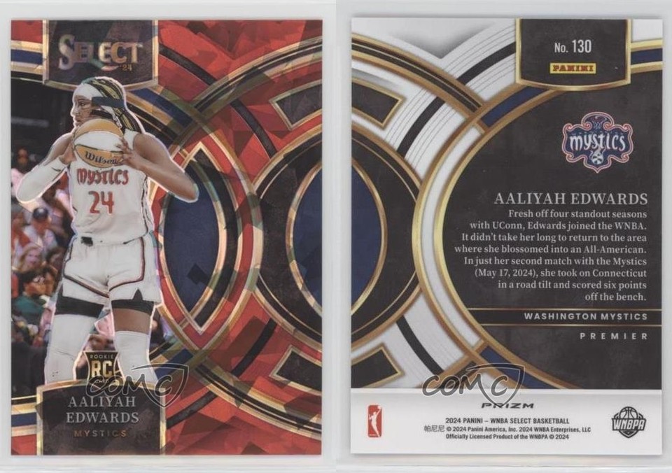 2024 Panini Select WNBA Premier Level Red Ice Prizm Aaliyah Edwards ...