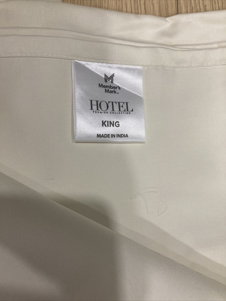 Members Mark 700 TC King Egyptian Cotton Ivory Flat Sheet & 4 ...