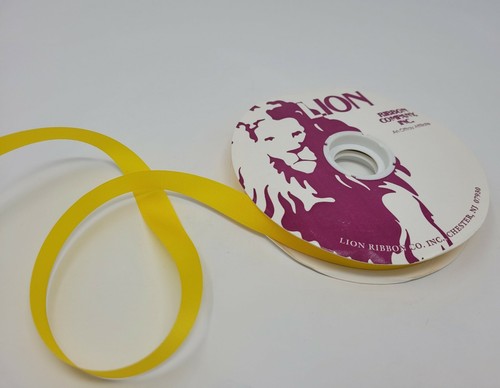 VTG Lion Sea Maid Belle Yellow Acetate Craft Ribbon 5/8" x 100 YDS Roll ...