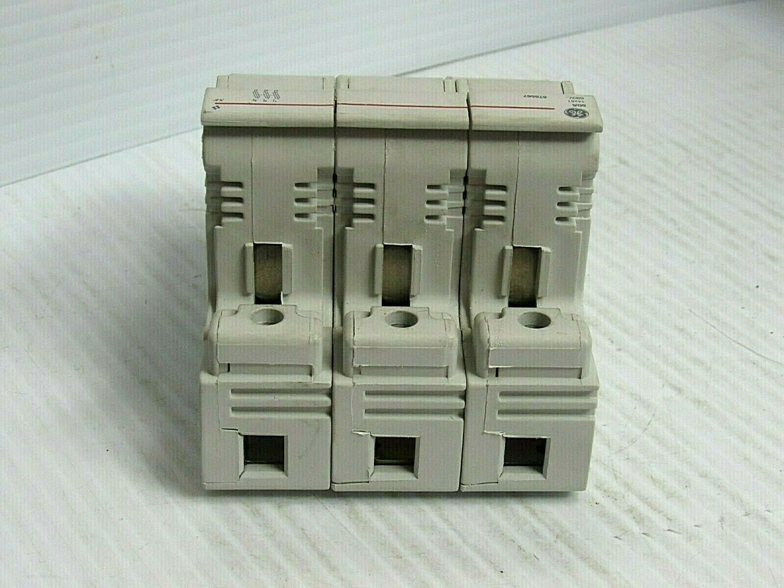 GE GENERAL ELECTRIC FUSE HOLDER 676567 14X51 690V 50 AMP A 50A 3 POLE ...