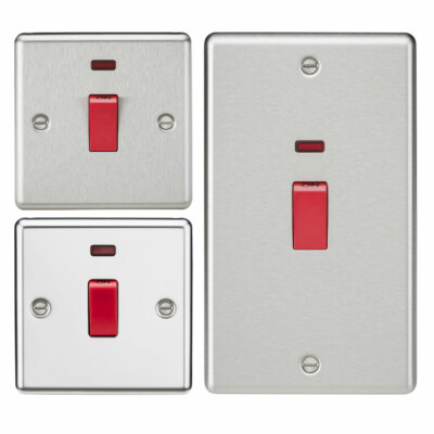 45A Electric Double Pole DP Cooker Shower Switch LED Neon Indicator ...