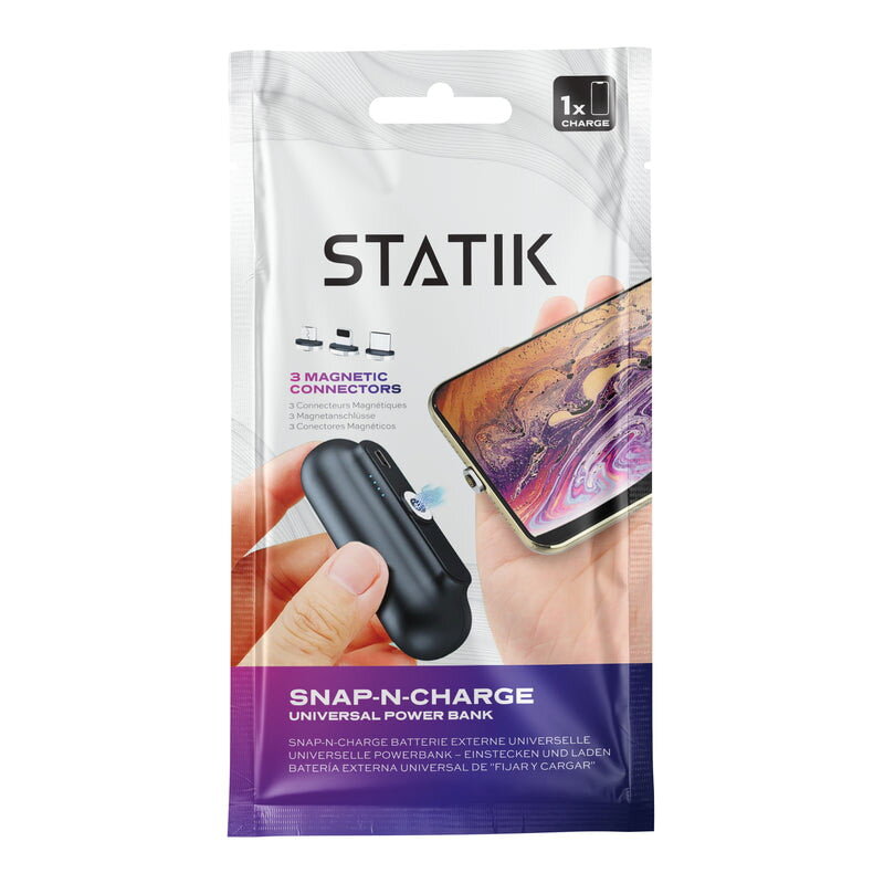 Statik Snap-N-Charge Universal Power Bank Black PUP-0373 Portable Power ...