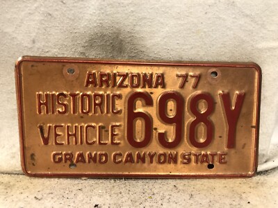 Vintage 1977 Arizona Historic Vehicle License Plate | eBay