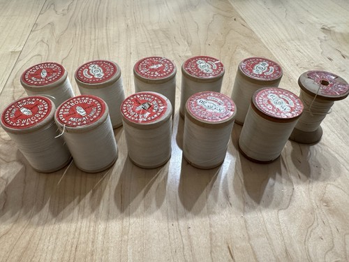 11 Spools Of Vintage Barbours Linen Machine Thread Flax 3 Cord Variety ...
