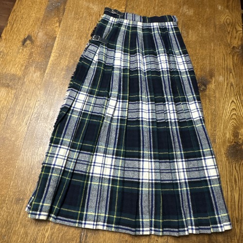 Vintage Clan Laird Scottish Kilt Size Small Green Plaid Pleated Buckles ...