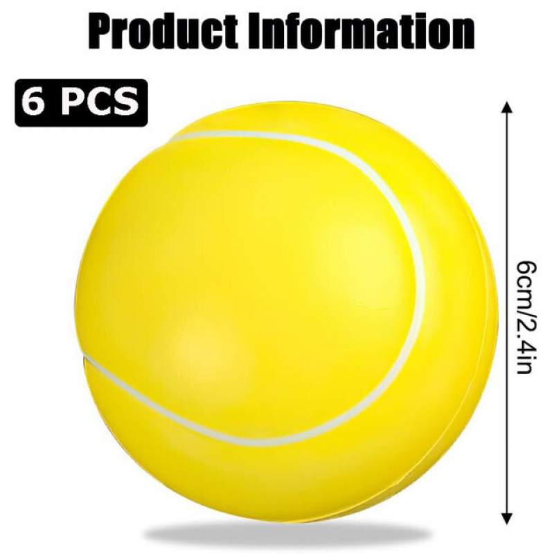 6 Pcs Foam Balls for Kids 60mm Soft Sponge Tennis Balls Indoor Outdoor ...