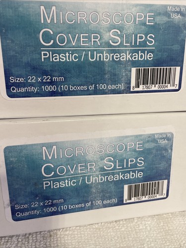 2X 1000 (2000 Total) Packs of 22x22mm Cover Glass Slips for Microscope ...