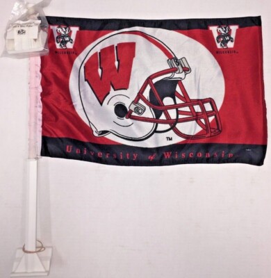 Wisconsin Badgers NCAA 2 Sided Car Flag (includes wall bracket) | eBay