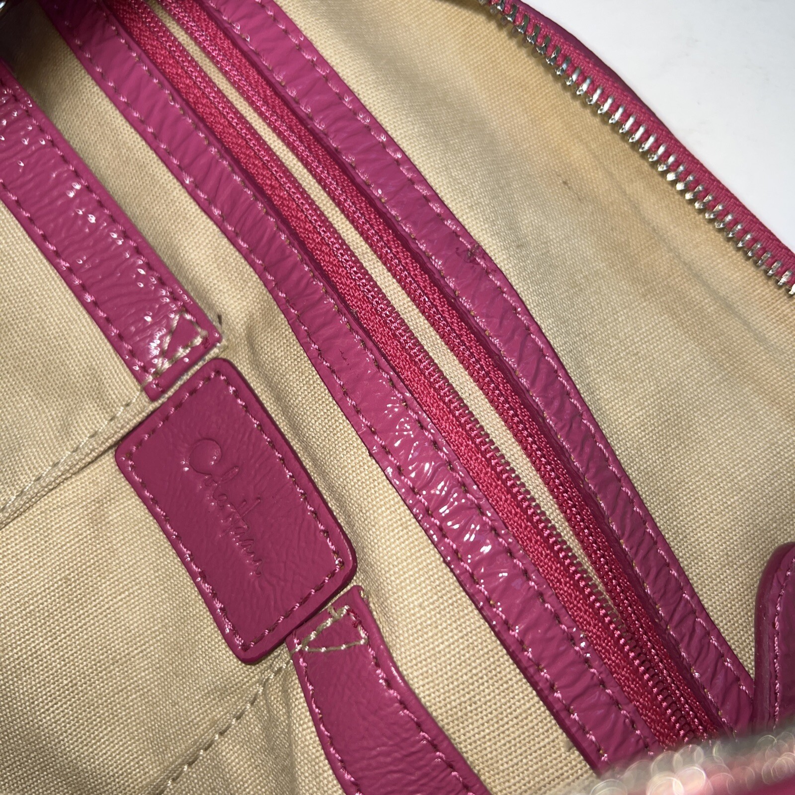 Cole Haan Pink Patent Leather Hobo Purse Handbag - Gem