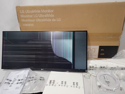 Lg 29" monitor 29bq650 white 2560x1080b lcd ips amd ultra wide cracked ...