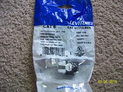 Leviton Extreme Category 6+ Connector Black. 61110-RE6 78477144596| eBay