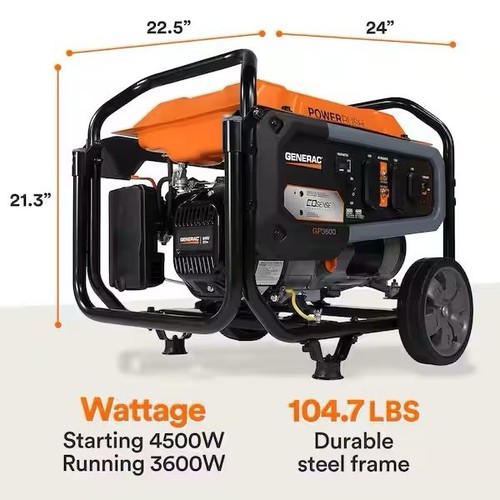 Generac 7721 GP3600 Gas Portable Generator with COSense Technology | eBay