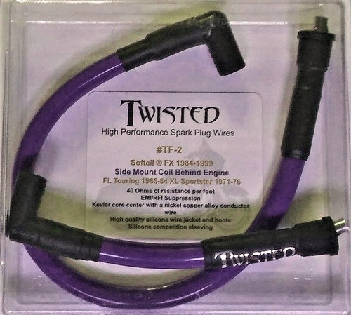 TWISTED 12mm SPARK PLUG WIRES HARLEY SOFTAIL HERITAGE FXST FAT BOY ...