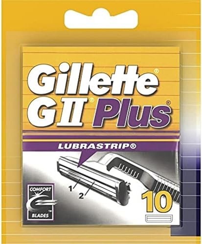 Pack 10 Lames GILLETTE GII Plus Lubrastrip Recharges Rasoir Genre ...