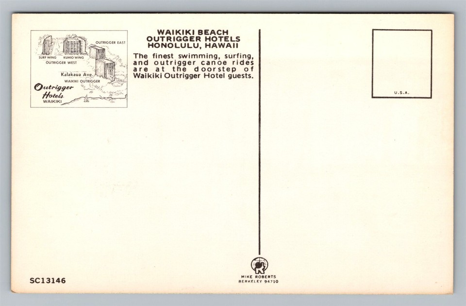 Honolulu HI Outrigger Hotels Waikiki Beach Swimming Pool Vintage ...