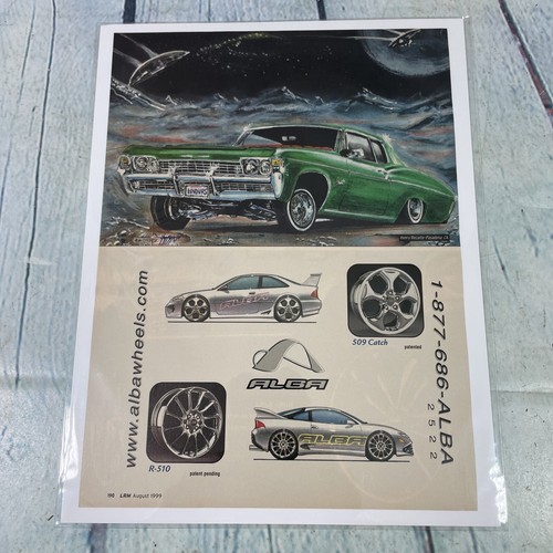 1999 Lowrider Car Alba Wheels Rims Vintage Print Ad/Poster Pinup Art ...