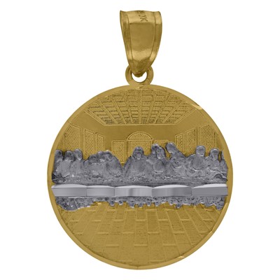 10kt Two-Tone Gold Diamond-Cut Last Supper Religious Charm Pendant | eBay