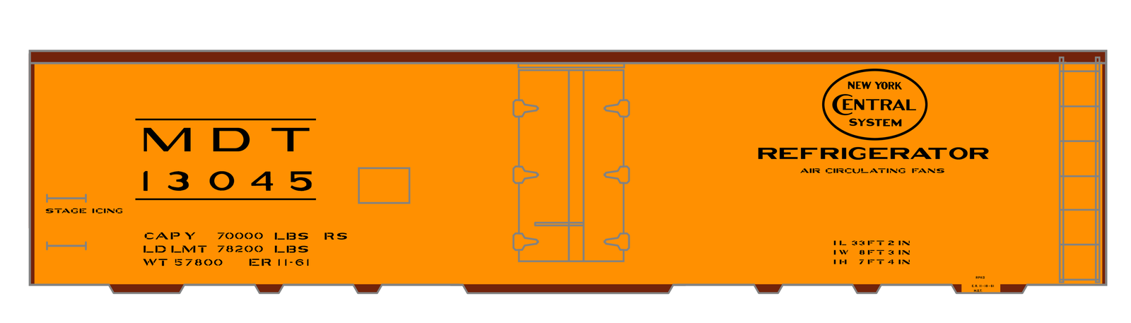 K4 HO Scale Decals Merchants Despatch MDT NYC Steel Ice Reefer Black ...