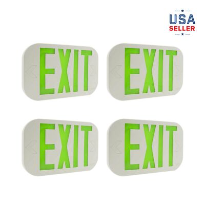 Exit Signs - Green Letters