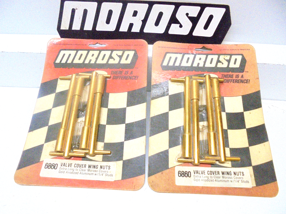 MOROSO SBC GOLD VALVE COVERS W/ WING NUTS-VINTAGE-RAT ROD-STREET ROD | eBay