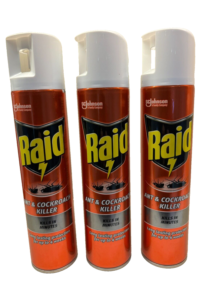 Raid Ant & Cockroach Killer Spray Kills in Minutes 300ml X6 ...